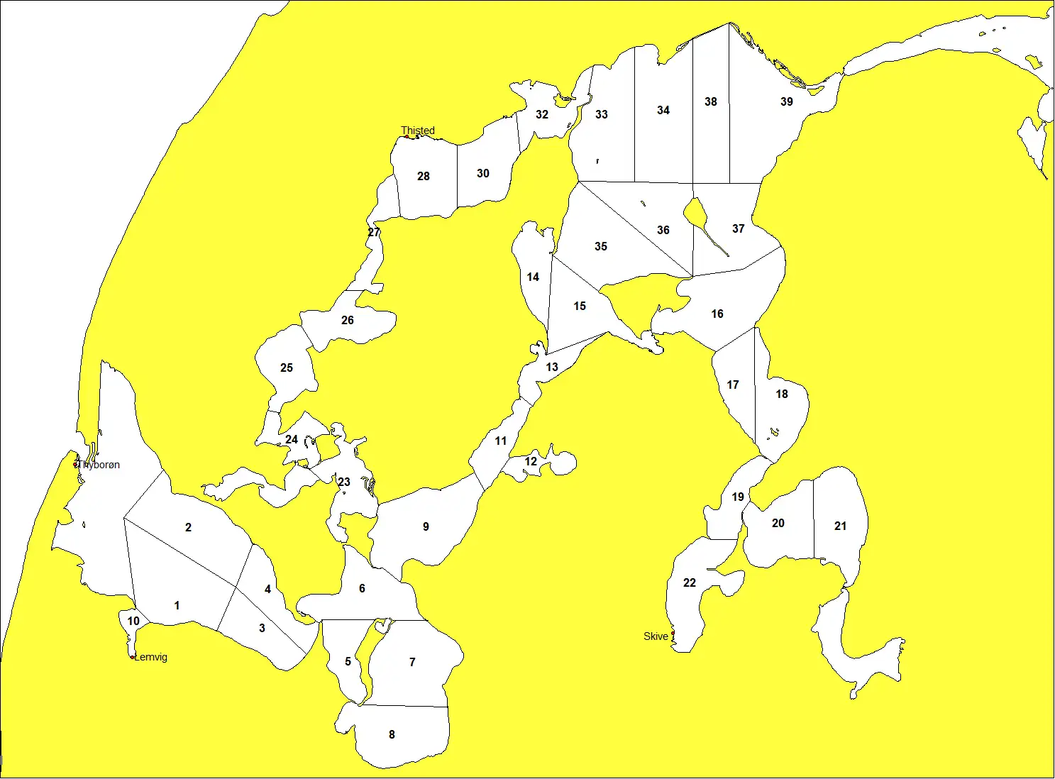 Kort over produktionsområder for muslinger m.m. i Danmark - Styrelsen ...
