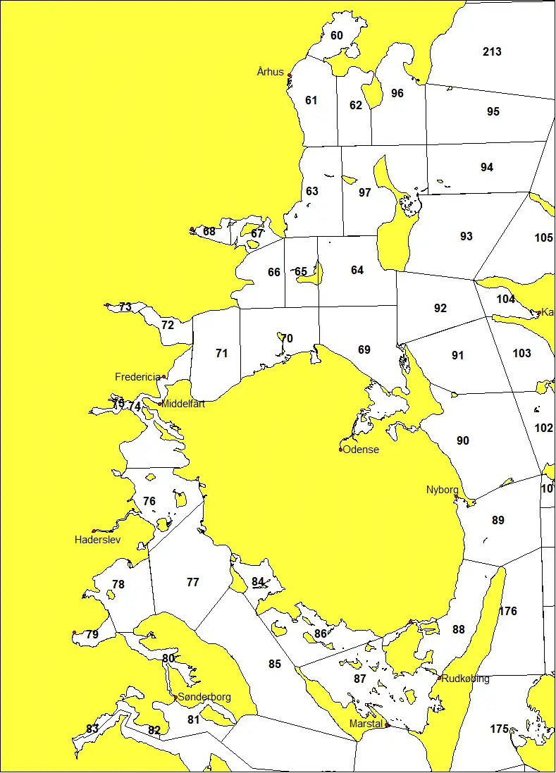 Kort over produktionsområder for muslinger m.m. i Danmark - Styrelsen ...